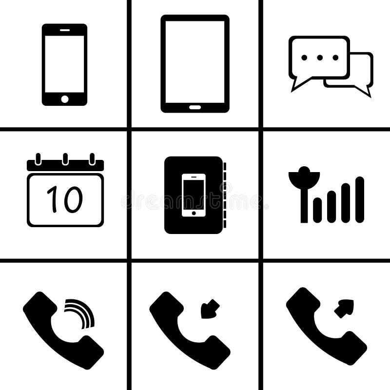 Mobile phone (Icon set) stock vector. Illustration of launcher - 77891832