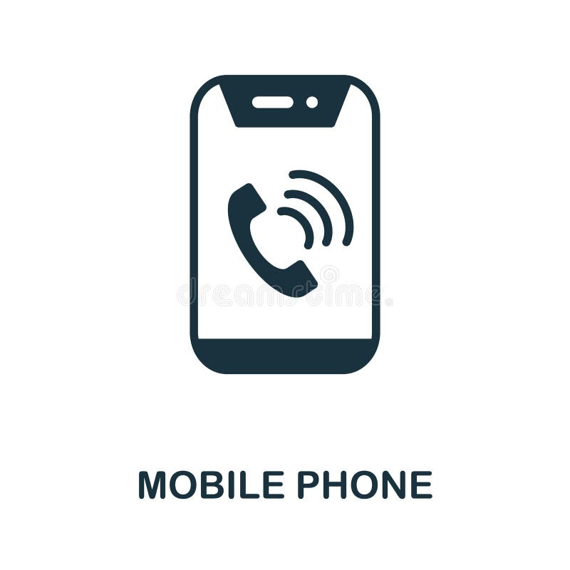 Mobile Phone Line Icon. Monochrome Simple Mobile Phone Outlineicon for ...