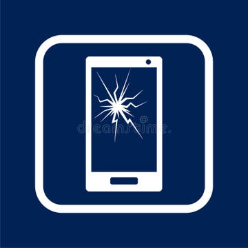 Mobile Phone Icon with Smashed Screen - Illustration Stock Vector ...