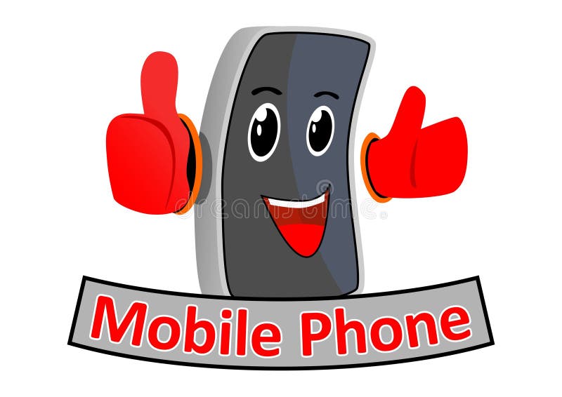 Mobile Phone Icon with Smile Face on it Stock Vector - Illustration of ...