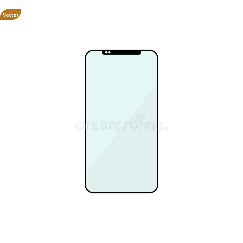 Smartphone Line Outline Style Vector Illustration, Simple Mobile Phone ... Smartphone Line Outline Style Vector Illustration, Simple Mobile Phone ...