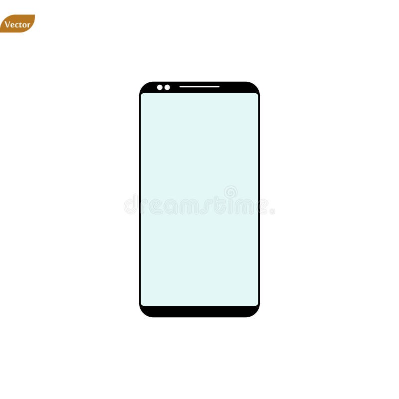 Smartphone Line Outline Style Vector Illustration, Simple Mobile Phone ... Smartphone Line Outline Style Vector Illustration, Simple Mobile Phone ...