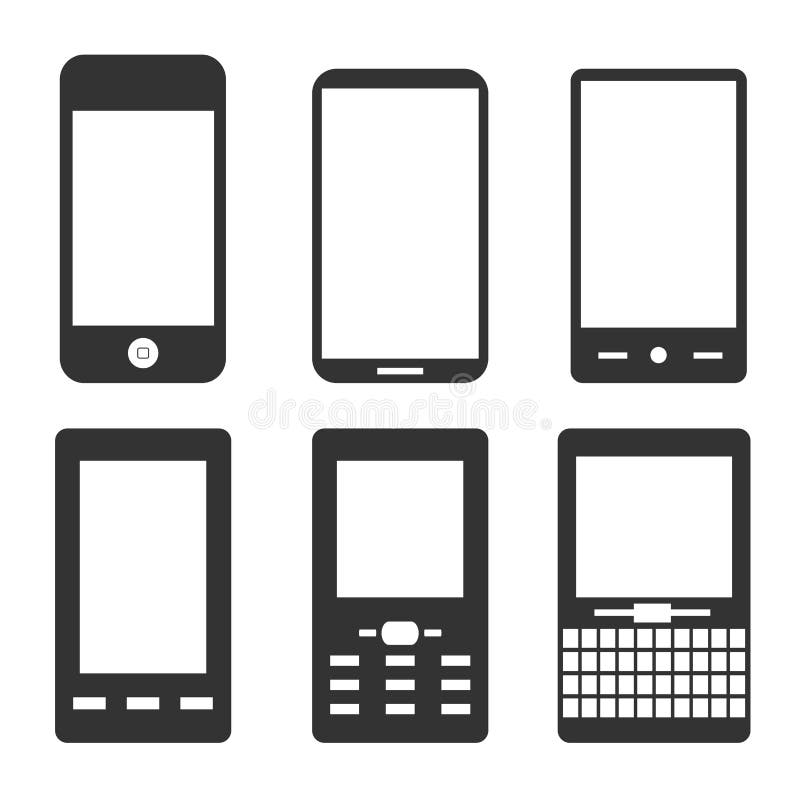 Mobile phone icons stock vector. Illustration of black - 18990401
