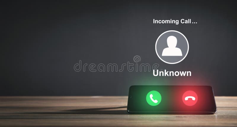 Mobile Phone with Incoming Call from Unknown Caller Stock Image - Image ...