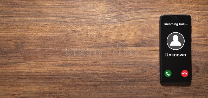 Mobile Phone with Incoming Call from Unknown Caller Stock Image - Image ...