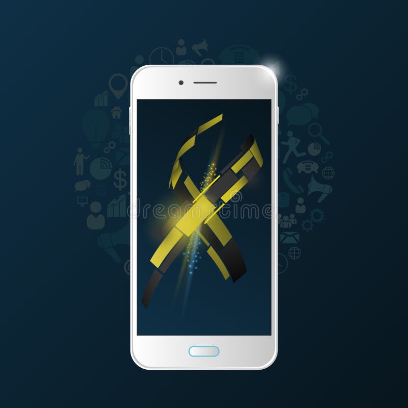 Mobile Phone with Infographic Background. Vector Stock Vector ...