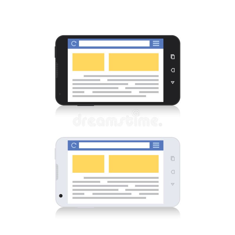 Mobile Phone Internet Browser Horizontal Template Stock Vector ...