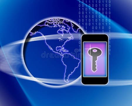 Mobile Phone Key To the World Stock Illustration - Illustration of ...