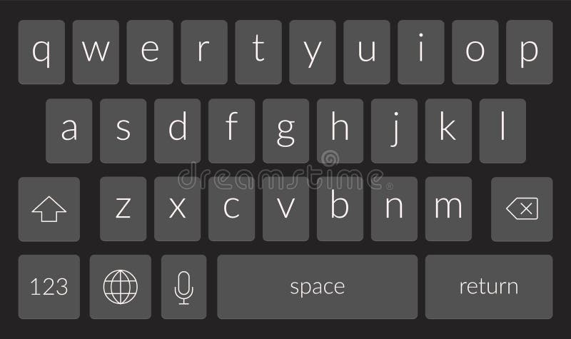 Mobile Phone Keyboard Template. Qwerty Smartphone Vector Keypad Stock ...