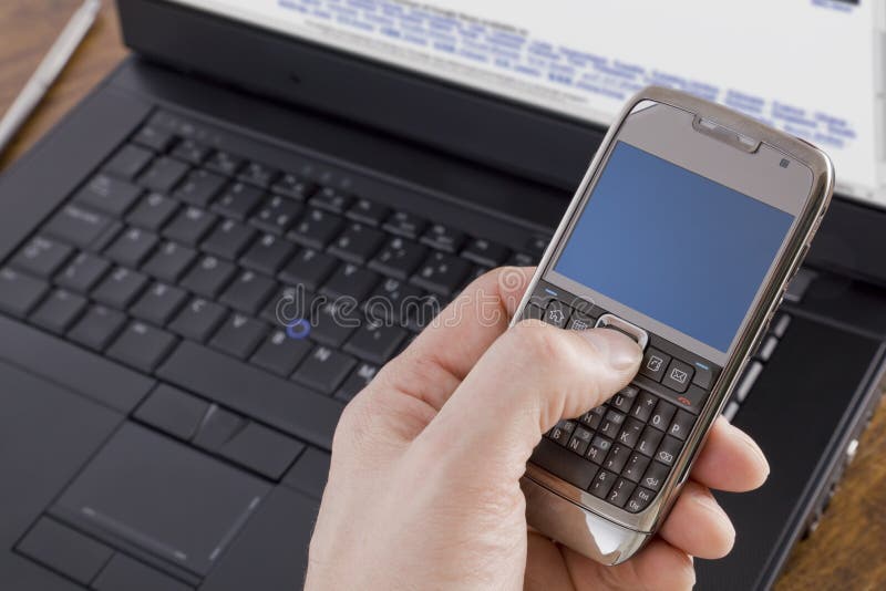 Mobile phone and laptop stock image. Image of crystal - 9350485