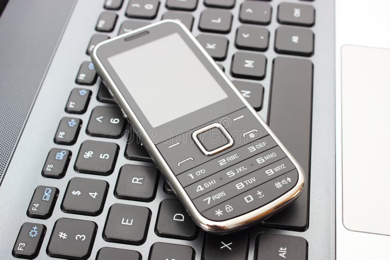 Mobile Phone and Laptop Keyboard Stock Image - Image of connect ...