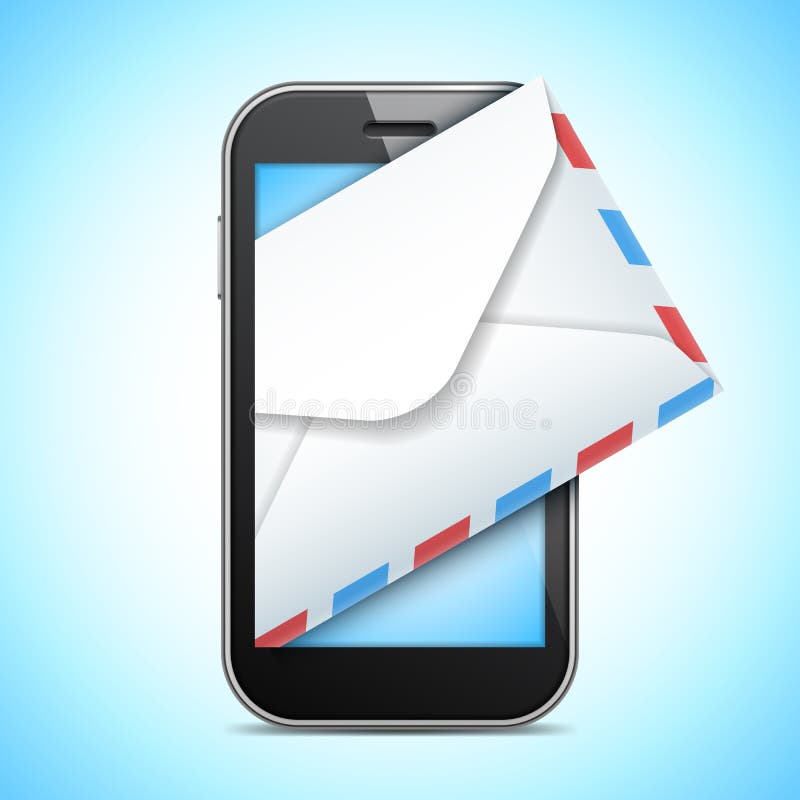 Mobile Phone and Letter stock vector. Illustration of symbol - 61702391