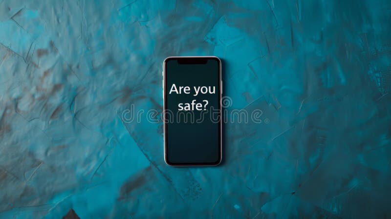 A Mobile Phone Lies on a Textured Blue Background, Displaying the ...