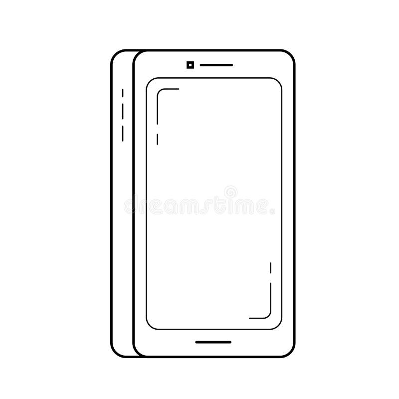 Mobile phone line icon. stock vector. Illustration of portable - 113112159