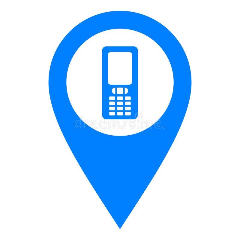 Mobile Phone and Location Pin As Vector Illustration Stock Vector ...