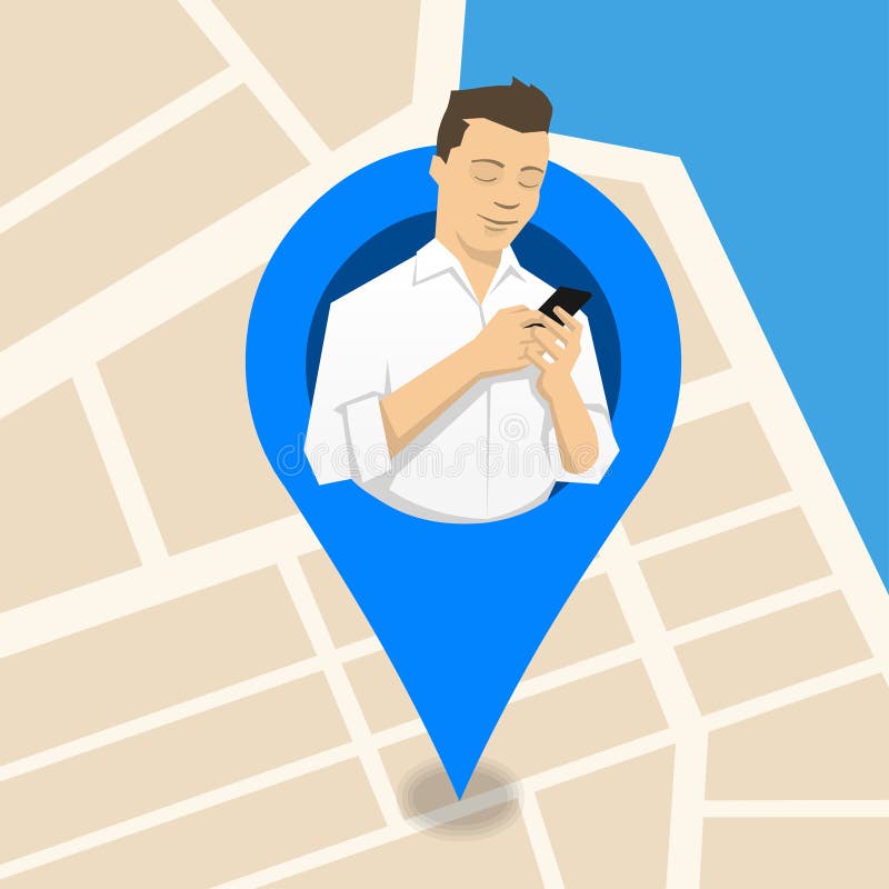 Mobile Phone Location Vector Illustration Stock Vector - Illustration ...