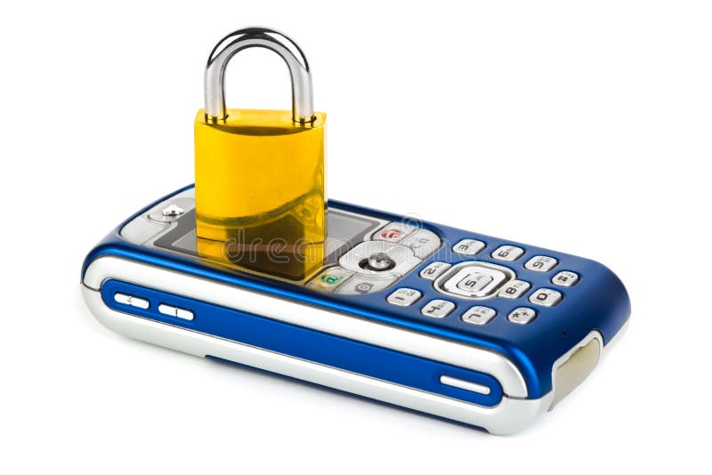 Mobile phone and lock stock photo. Image of keypad, forbidden - 11685134