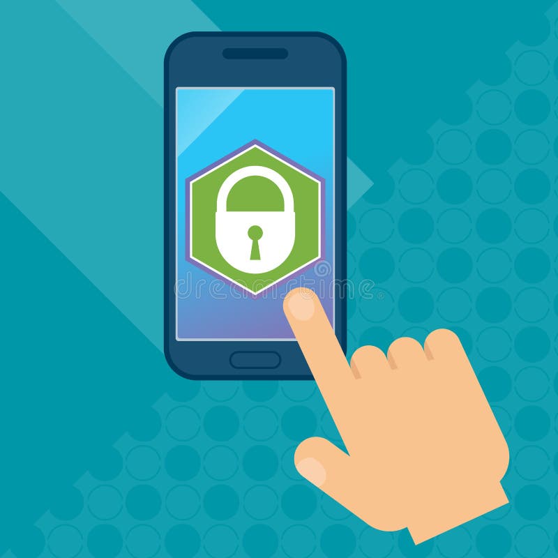 Mobile phone lock stock vector. Illustration of isolated - 96243615