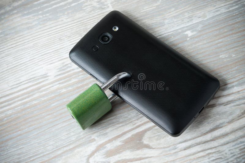 Mobile phone with lock stock photo. Image of password - 135254064