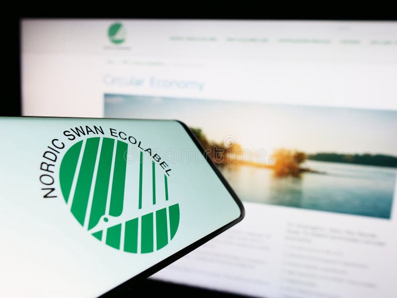 Mobile Phone with Logo of Environmental Certification Nordic Ecolabel ...
