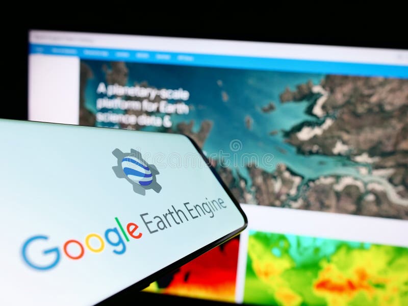 Mobile Phone with Logo of Software Product Google Earth Engine on ...