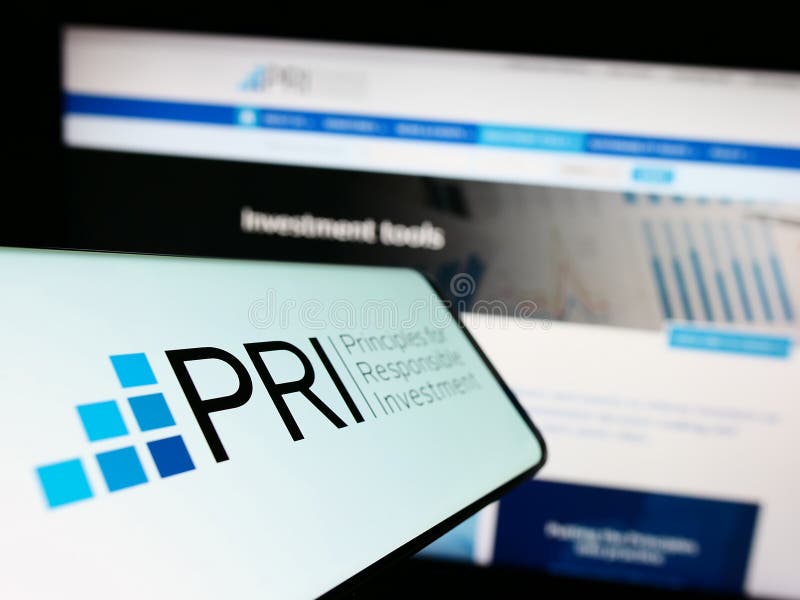 Mobile Phone with Logo of UN Principles for Responsible Investment (PRI ...