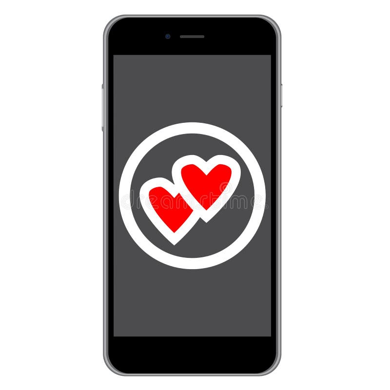 Mobile phone love icon stock vector. Illustration of mobile - 73334004