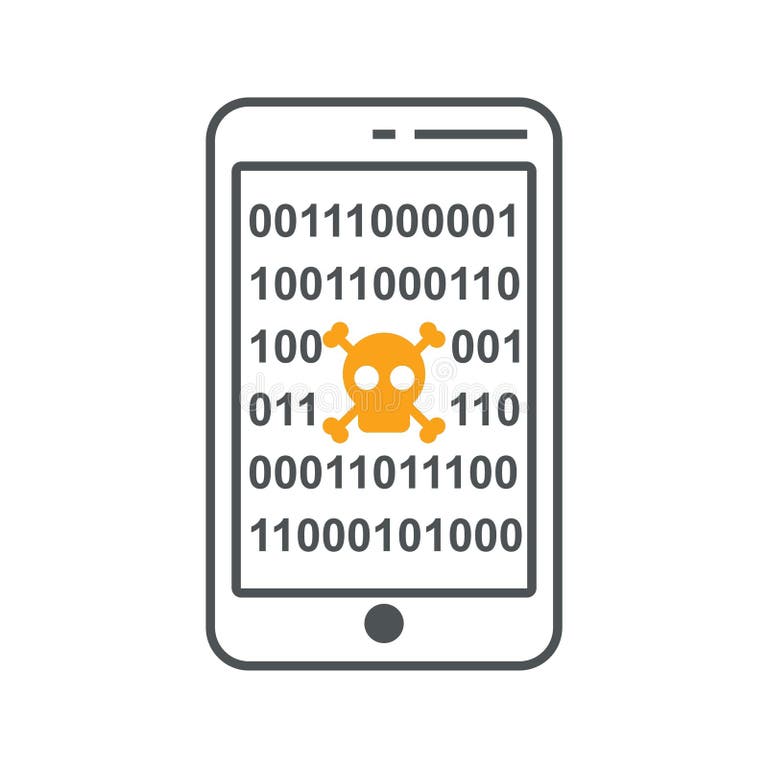 Mobile Phone Malware. Vector Illustration Decorative Design Stock ...