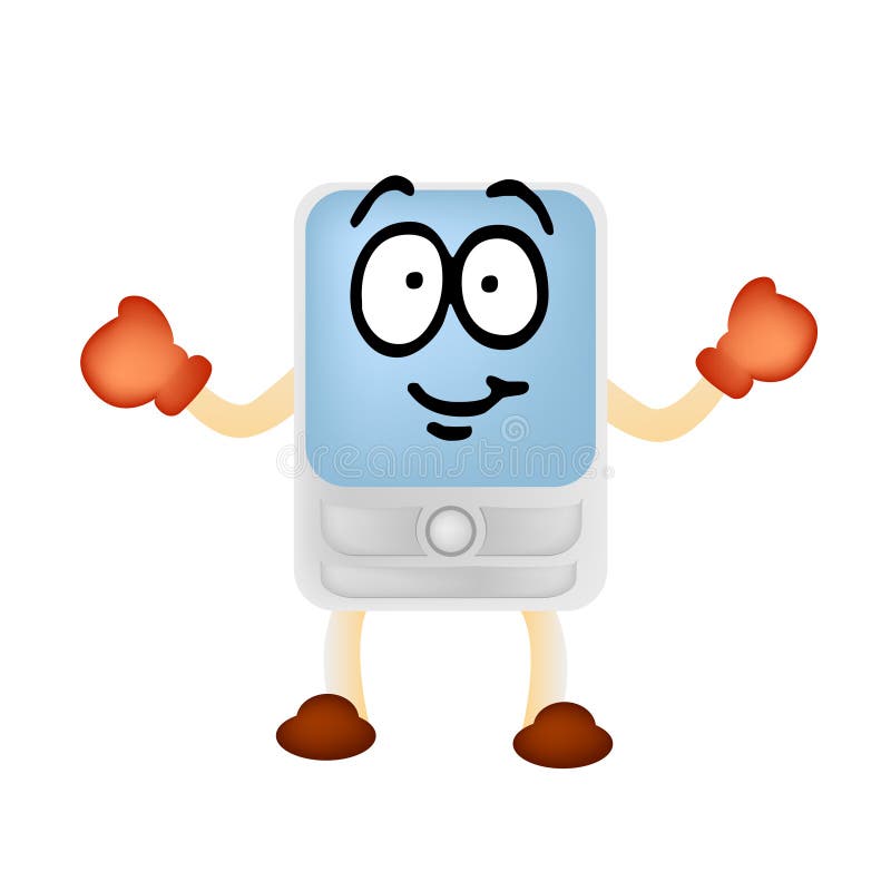 Mobile phone man mascot stock vector. Illustration of mascot - 9848854