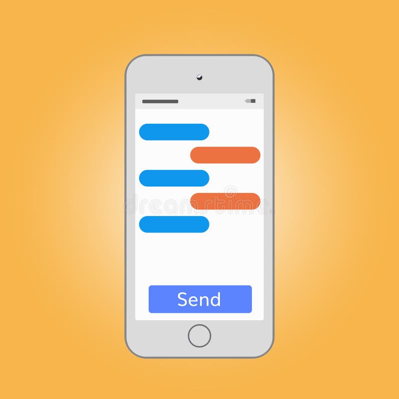 Mobile Phone Massaging with Send Stock Vector - Illustration of media ...