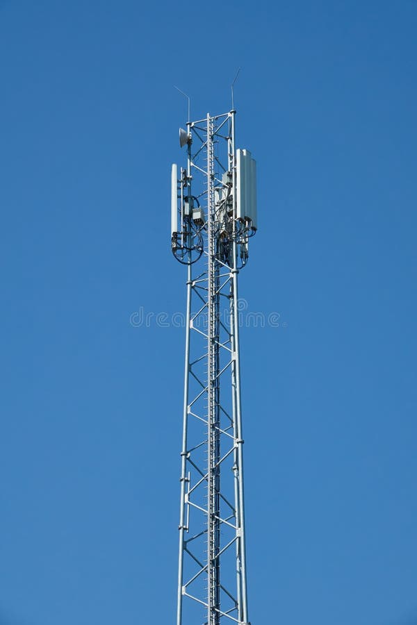 A Mobile Phone Mast Against a Cloudless Sky. Stock Image - Image of ...