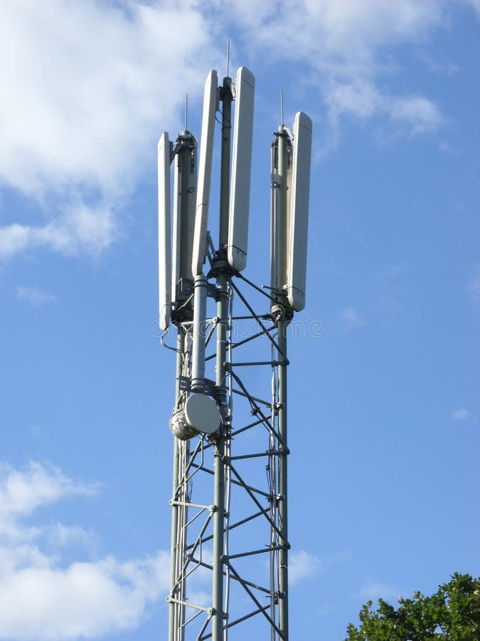Mobile Phone Mast and Equipment Stock Image - Image of telephone ...