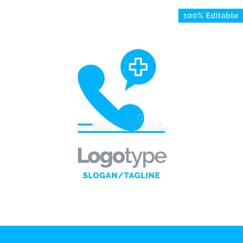 Mobile, Phone, Medical, Hospital Blue Solid Logo Template. Place for ...
