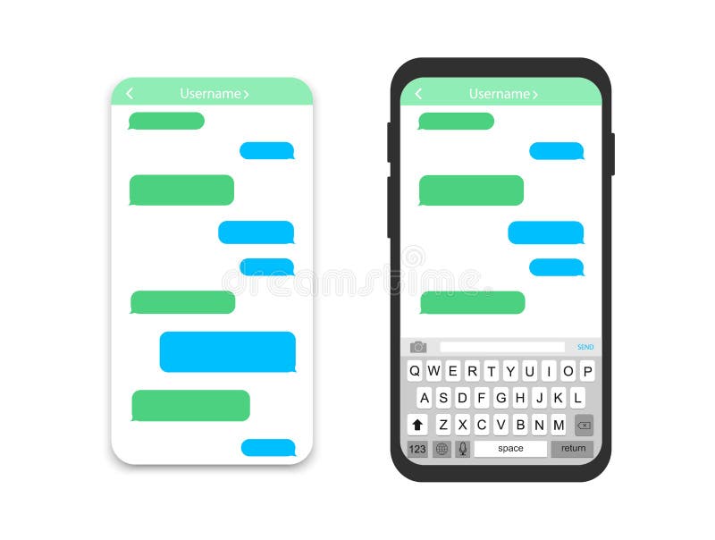 Mobile Phone with Message. Empty Messaging Bubbles. Interface Chat ...