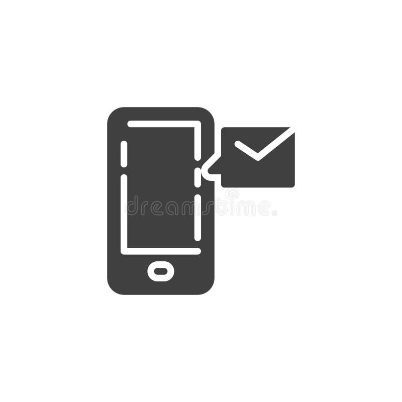 Mobile Phone Message Vector Icon Stock Vector - Illustration of screen ...