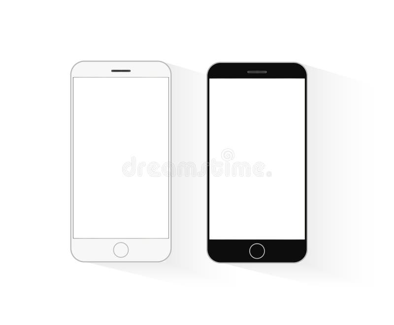 Mobile Phone Mockup Black and White Telephone Stock Vector ...