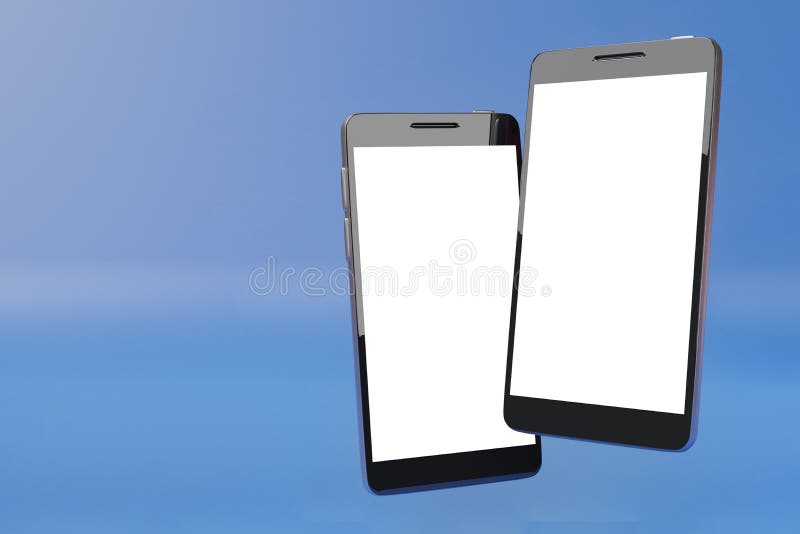 Mobile Phone Mockup 3d Rendering Stock Illustration - Illustration of ...