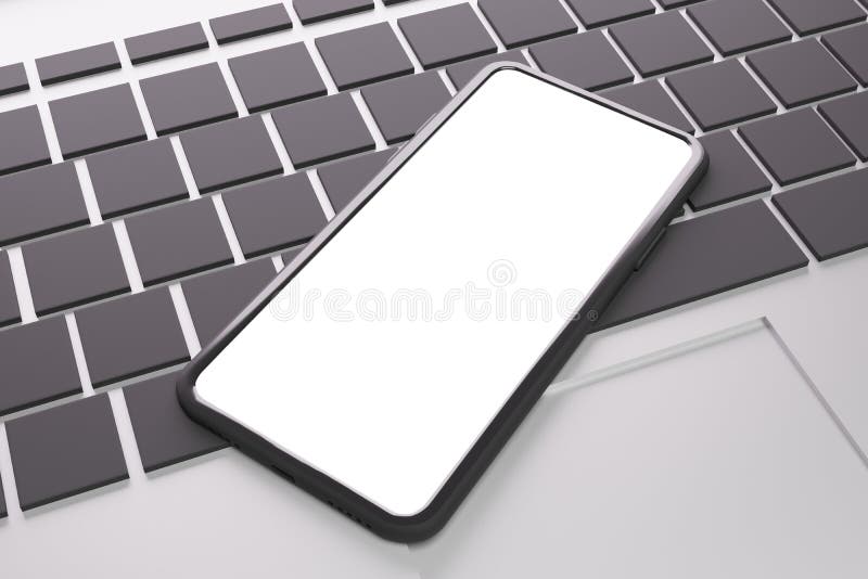 Mobile Phone Mockup 3d Rendering Stock Illustration - Illustration of ...