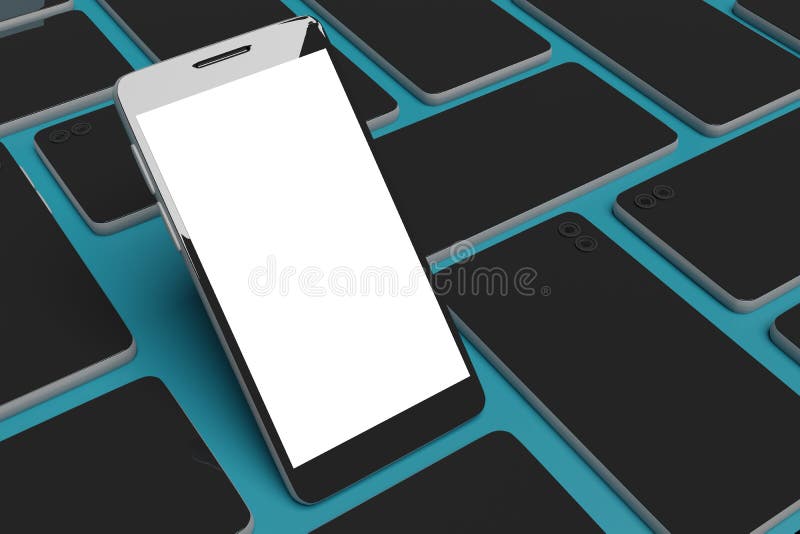 Mobile Phone Mockup 3d Rendering Stock Illustration - Illustration of ...