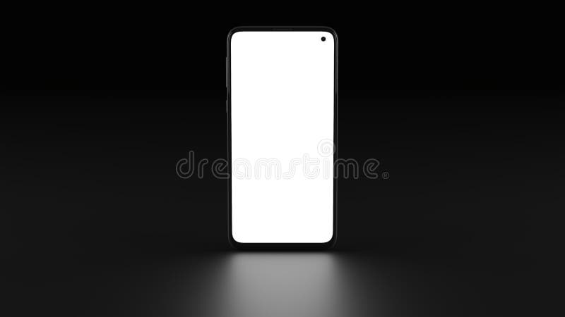 Mobile Phone Mockup with Front View and Black Background. Screen ...