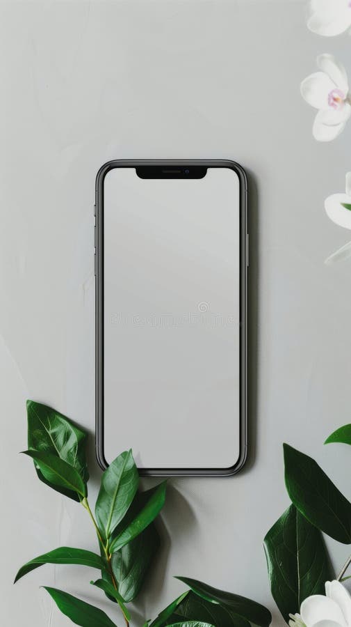 Mobile Phone Mockup with White Screen. Vertical Orientation Stock ...