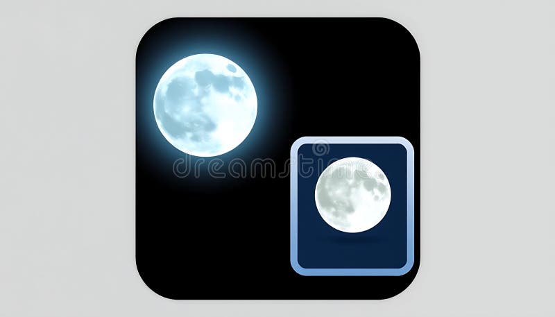 Mobile Phone Moon Icon, App Symbol, Lunar Theme and Digital Interface ...