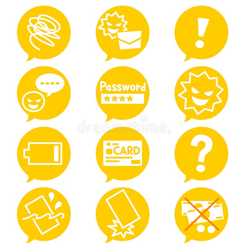 Mobile Phone, Negative Icons Stock Illustration - Illustration of ...