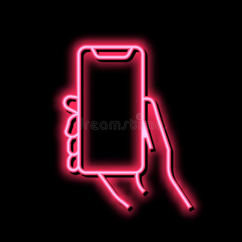 Mobile Phone Neon Glow Icon Illustration Stock Vector - Illustration of ...