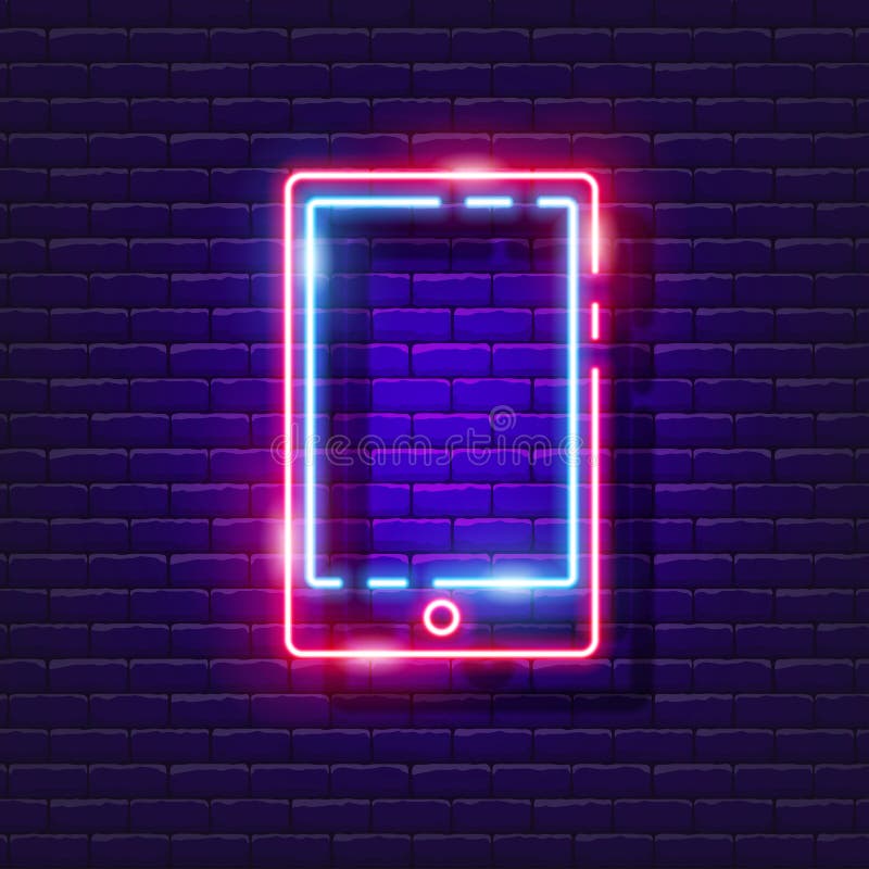 Mobile Phone Neon Sign. Gadget Glowing Icon. Vector Illustration for ...