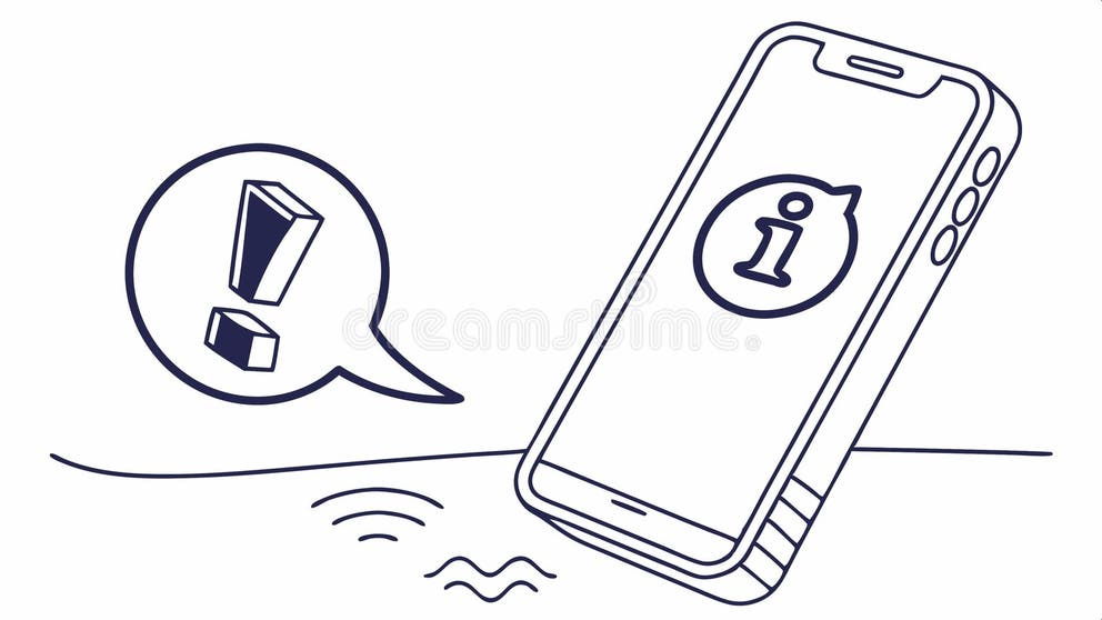 Mobile Phone with Notification & Info Icon, Alert Interface Vector ...