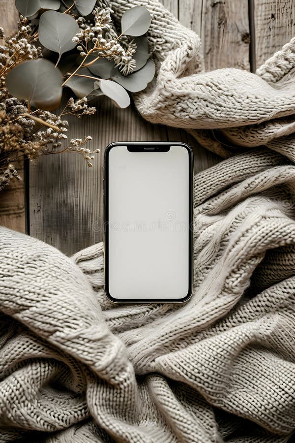 Mobile Phone on Office Table with Notepad and Coffee Cup. Smartphone ...