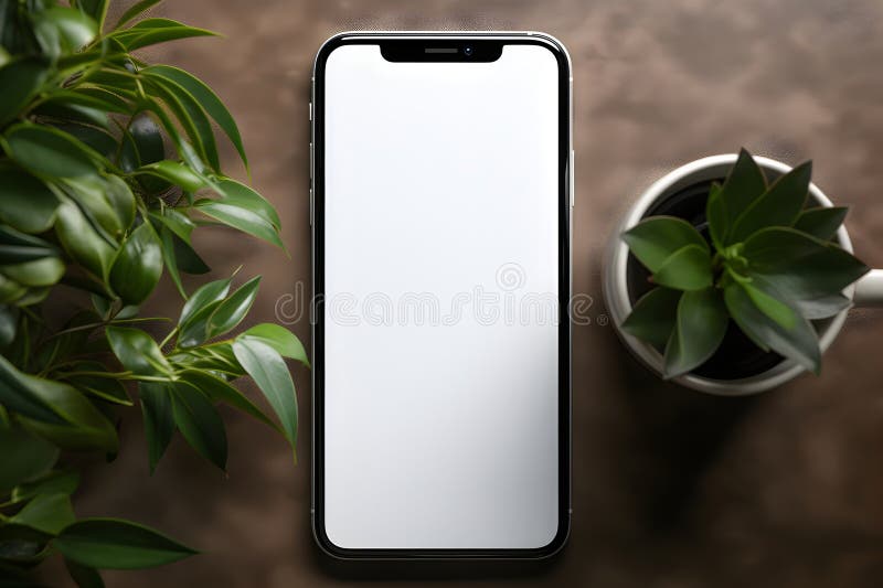 Mobile Phone on Office Table with Notepad and Coffee Cup. Smartphone ...