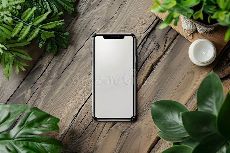 Mobile Phone on Office Table with Notepad and Coffee Cup. Smartphone ...