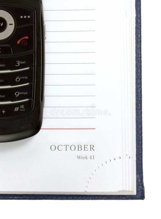 Mobile Phone on Opened Notepad Stock Image - Image of phone, keypad ...